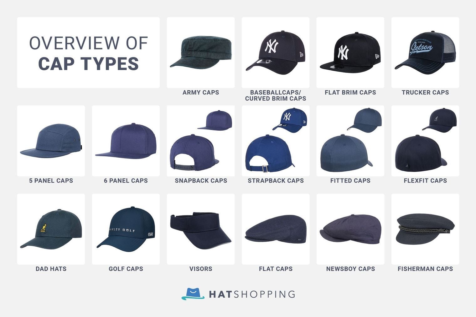 different flat caps