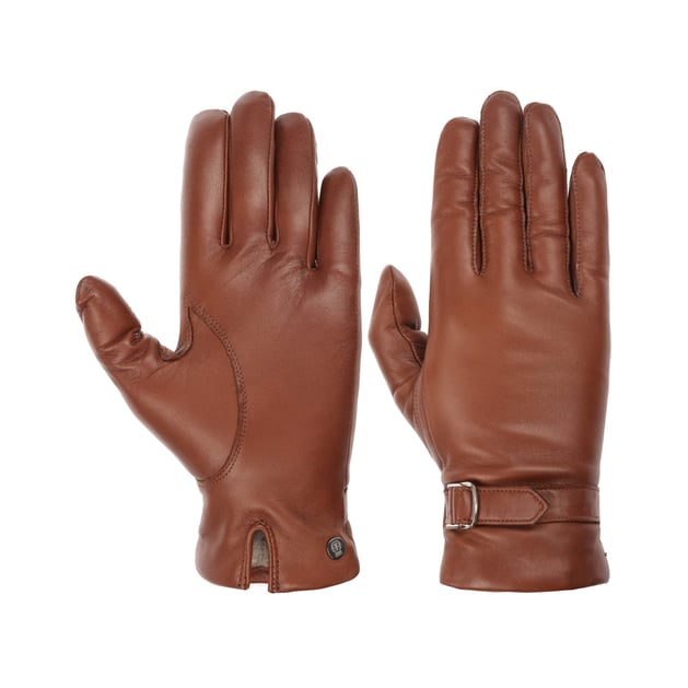 Delicate Buckle Leather Gloves by Roeckl